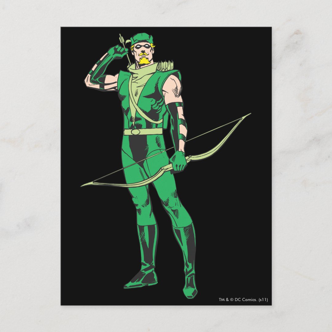 Green Arrow with Target Postcard | Zazzle
