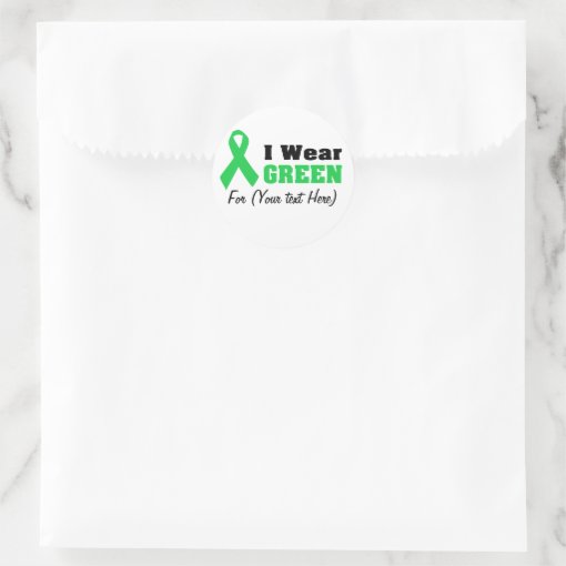 Green Awareness Ribbon Classic Round Sticker | Zazzle