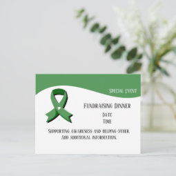 Green Awareness Ribbon Event Postcard | Zazzle