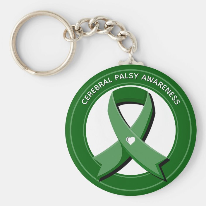 Green Awareness Ribbon White Heart Keychain | Zazzle.com