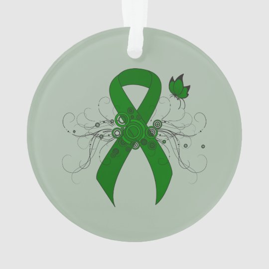 Green Awareness Ribbon with Butterfly Ornament | Zazzle.com