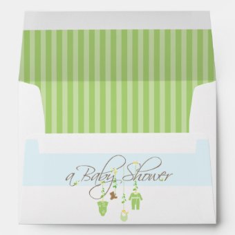 Green Baby Clothes Custom Baby Shower Envelopes | Zazzle