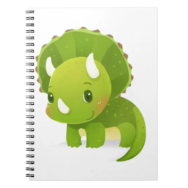 green baby cute dinosaur cartoon notebook | Zazzle