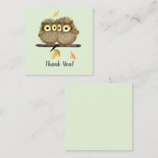 Green Baby Owls thank you note cards | Zazzle