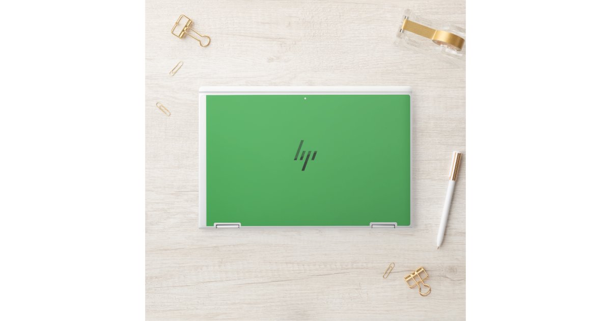 Green Background and White Border for a Modern Aes HP Laptop Skin | Zazzle