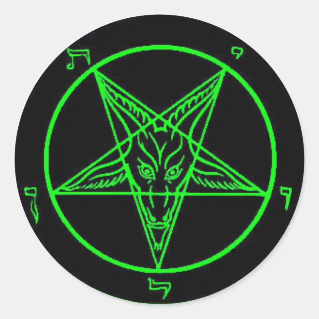 Green Baphomet Stickers | Zazzle