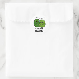 Green Beans Funny Jealous Bean Pun Classic Round Sticker | Zazzle
