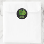 Green Beans Funny Jealous Bean Pun Dark BG Classic Round Sticker | Zazzle