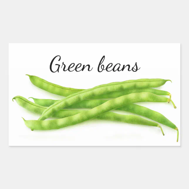 Green beans rectangular sticker | Zazzle