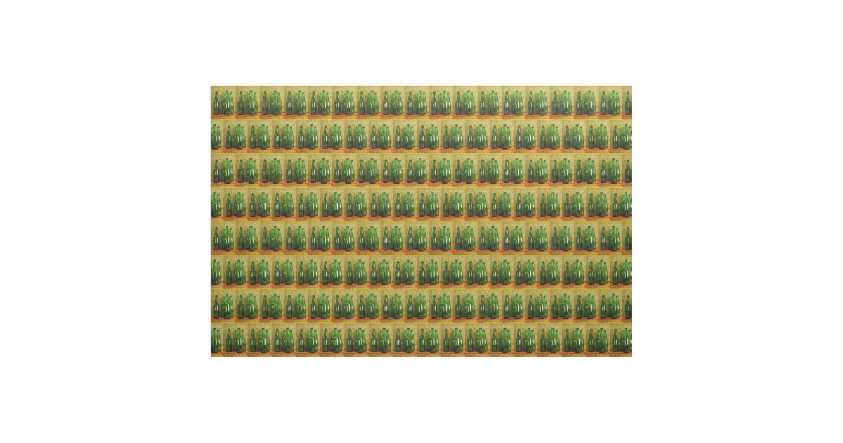 Green Beer Bottles Fabric | Zazzle.com