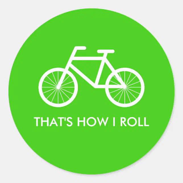 Green bicycle stickers with cute bike riding quote | Zazzle