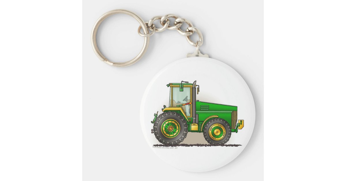 Green Big Tractor Key Chains | Zazzle
