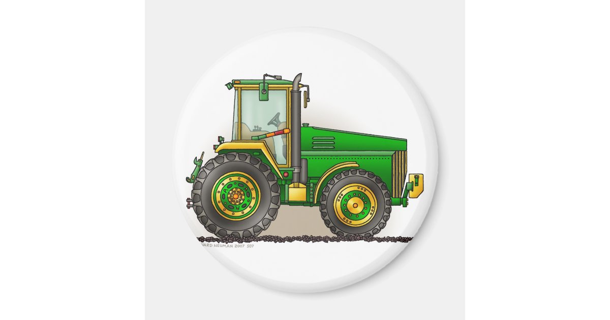 Green Big Tractor Magnets | Zazzle