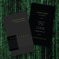 Green Binary Code Computer Tech Modern Minimalist Business Card | Zazzle