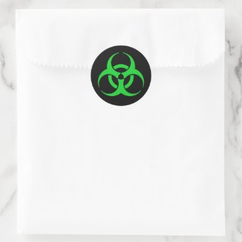 Green Biohazard Symbol Classic Round Sticker | Zazzle