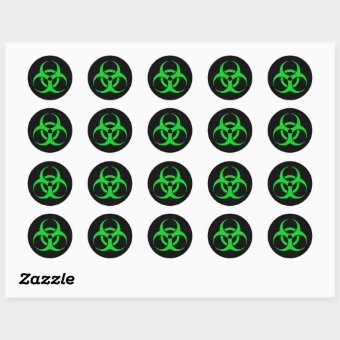 Green Biohazard Symbol Classic Round Sticker | Zazzle