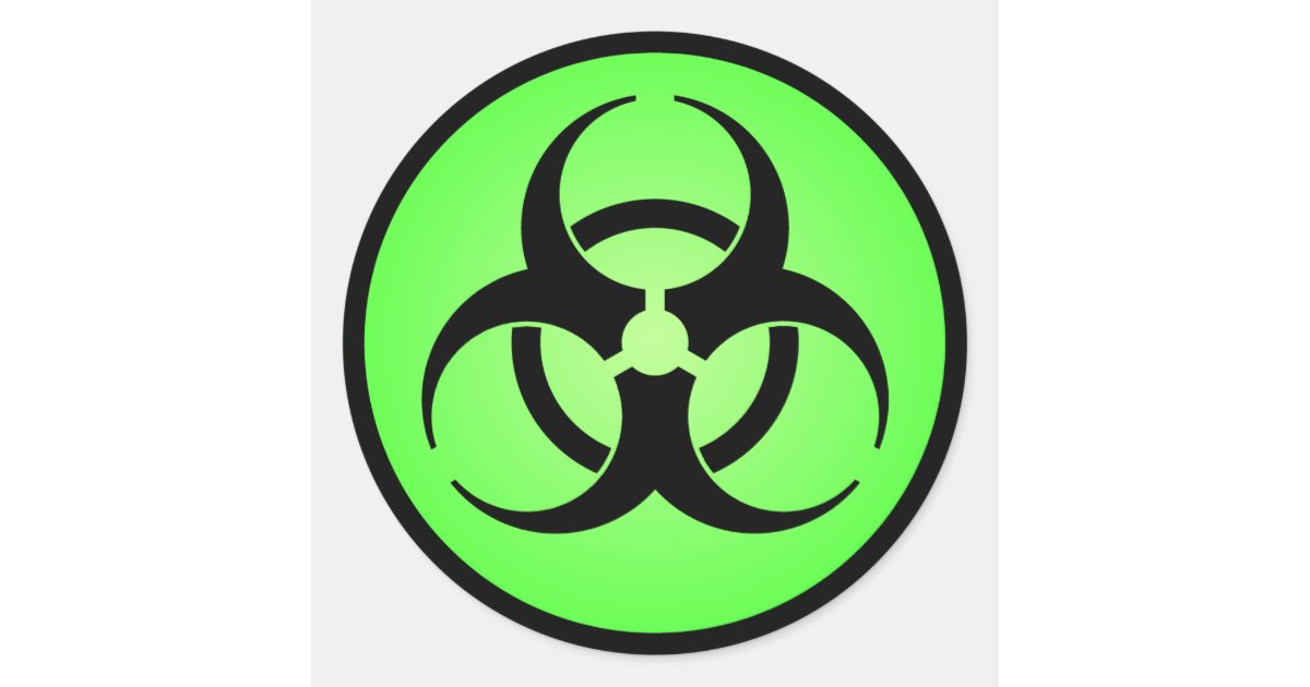 Green Biohazard Symbol Sticker | Zazzle