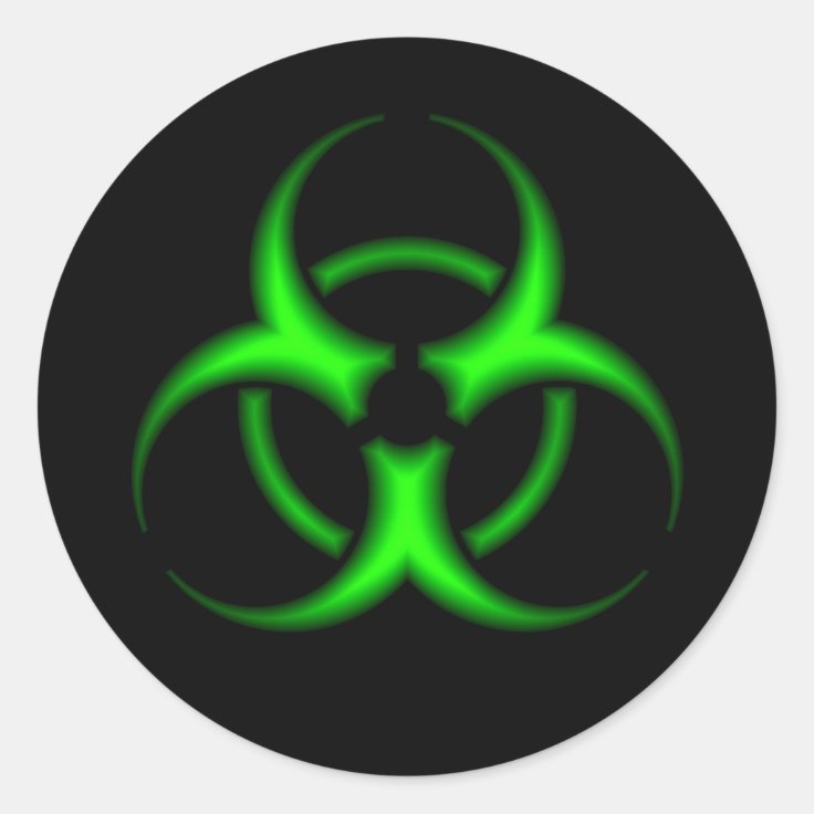 Green Biohazard Symbol Sticker | Zazzle