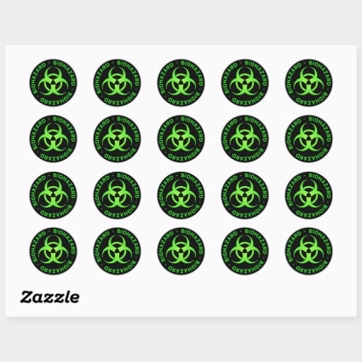 Green Biohazard Symbol Sticker | Zazzle