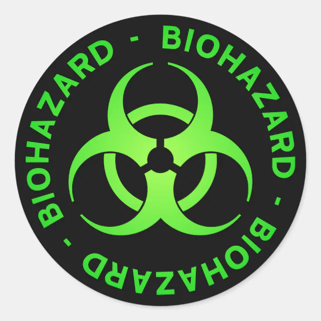 Green Biohazard Symbol Sticker | Zazzle