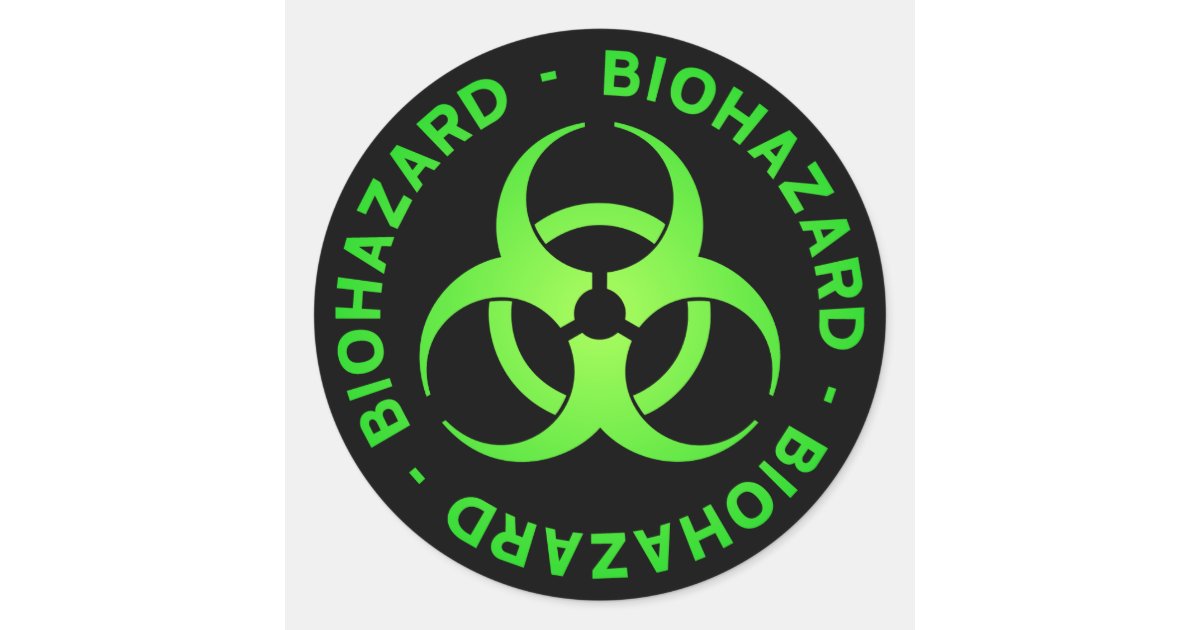 Green Biohazard Symbol Sticker | Zazzle