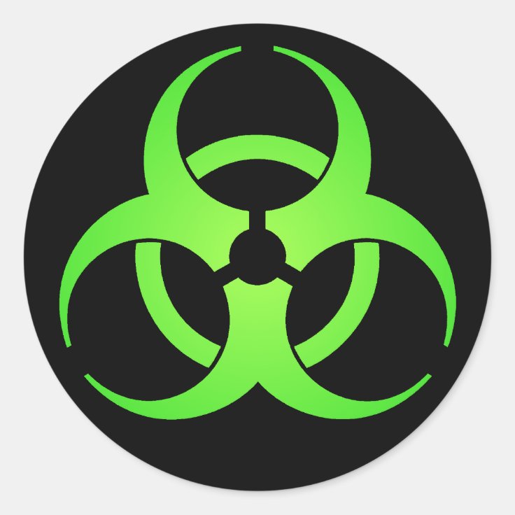 Green Biohazard Symbol Sticker | Zazzle