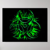 Green biohazard toxic fallout warning sign symbol | Zazzle