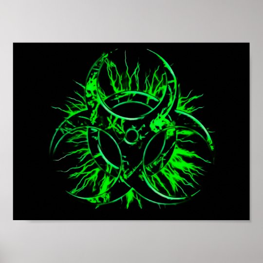 Green biohazard toxic fallout warning sign symbol | Zazzle.com