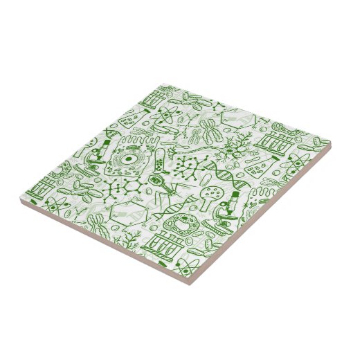 Green Biology Pattern Ceramic Tile | Zazzle