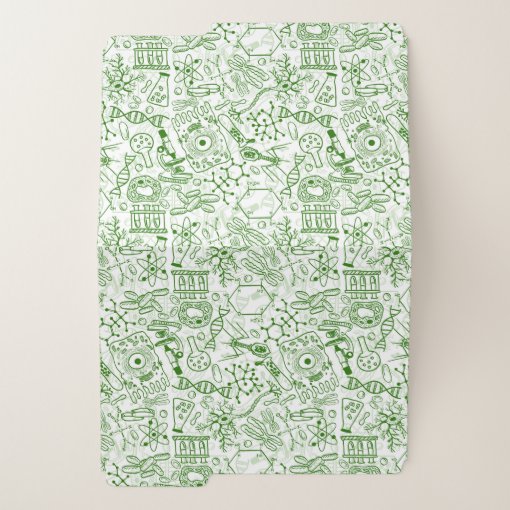 Green Biology Pattern File Folder | Zazzle