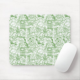 Green Biology Pattern Mouse Pad | Zazzle
