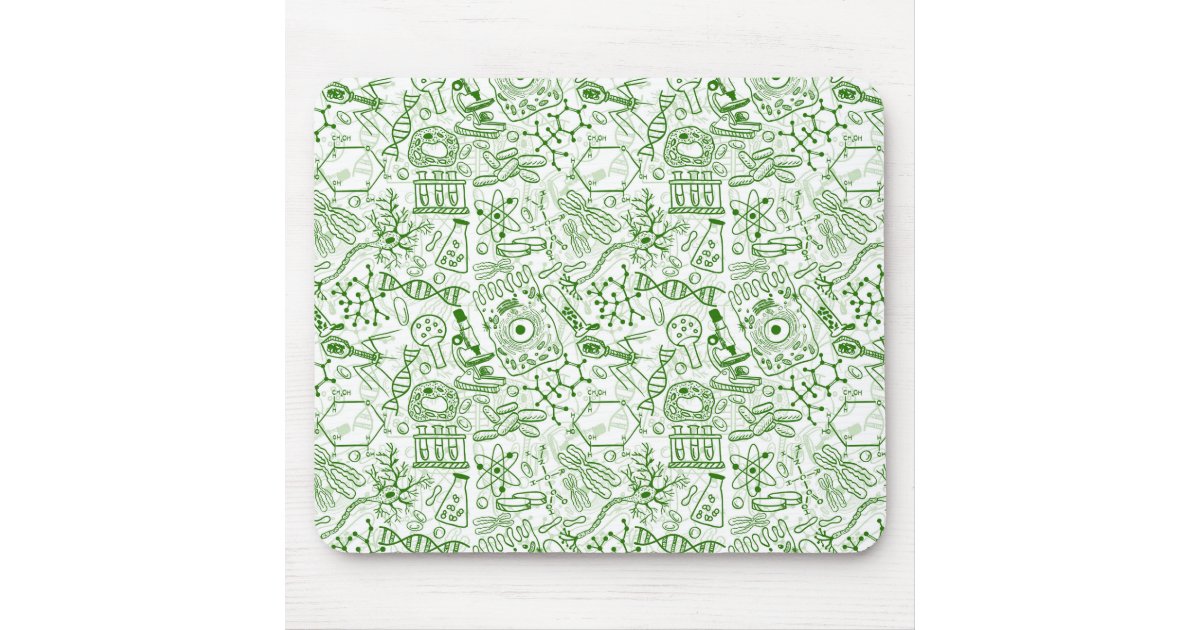 Green Biology Pattern Mouse Pad | Zazzle