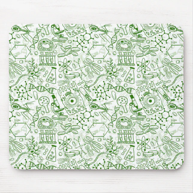 Green Biology Pattern Mouse Pad | Zazzle