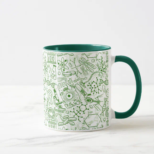 Green Biology Pattern Mug | Zazzle