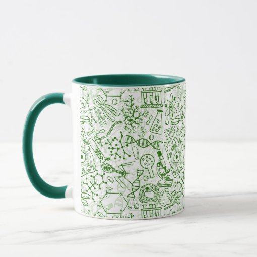 Green Biology Pattern Mug | Zazzle