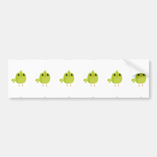 Green Bird Cartoon Bumper Sticker | Zazzle
