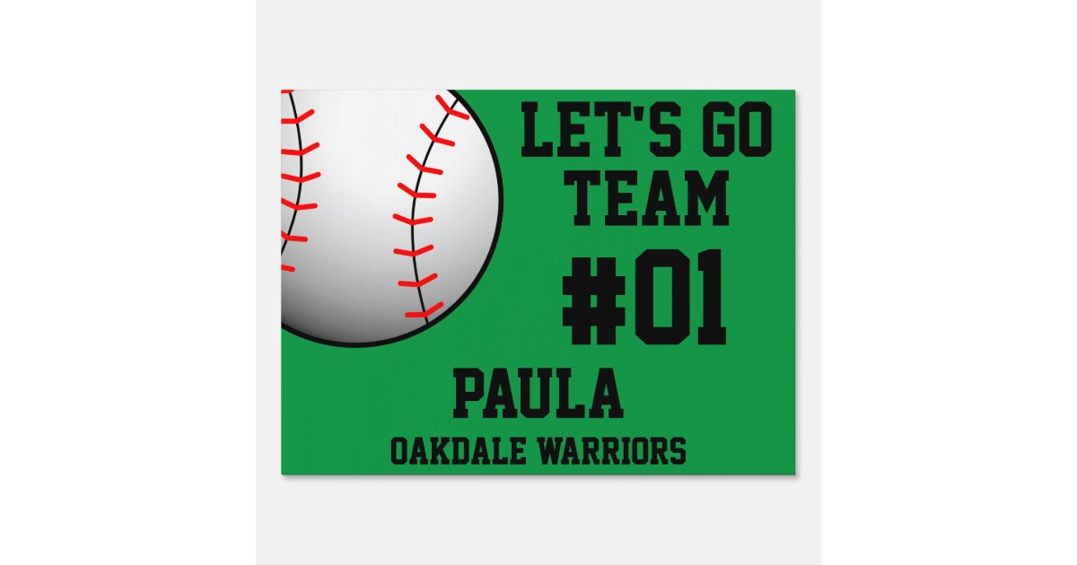 Green Black Baseball Team Sign | Zazzle