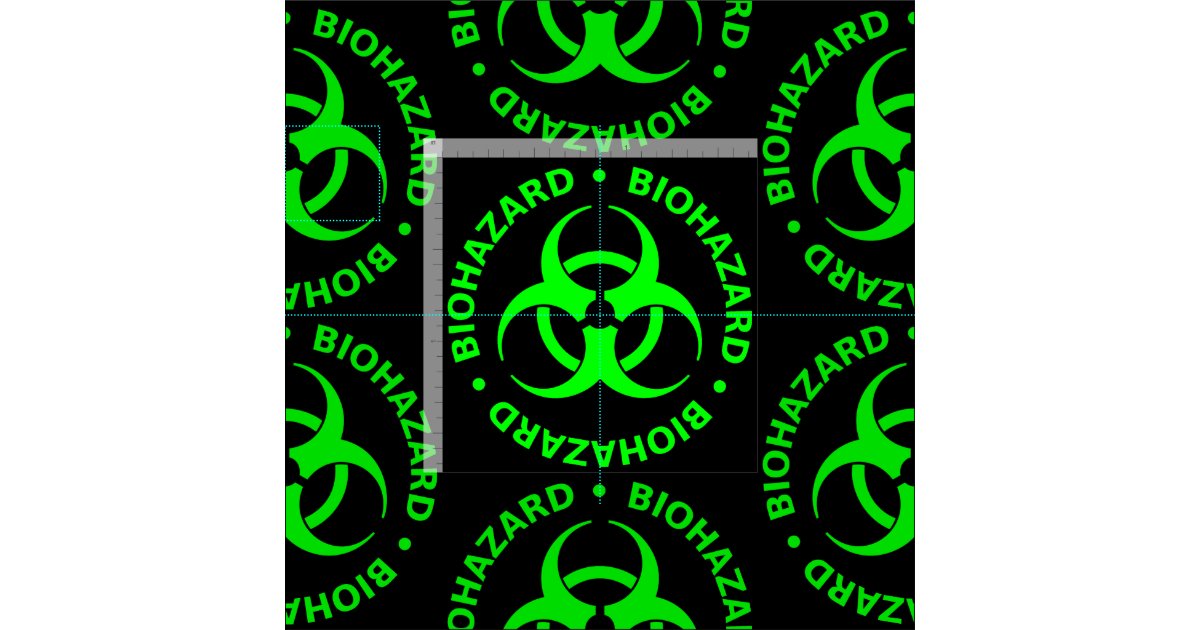 Green & Black Biohazard Symbol Fabric | Zazzle