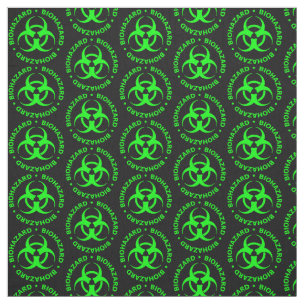 Pink Biohazard Symbol Pattern Fabric | Zazzle