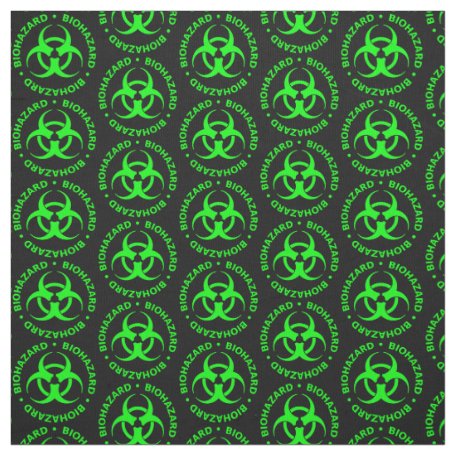 Pink Biohazard Symbol Pattern Fabric | Zazzle