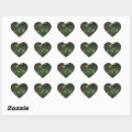 Green black brown camo camouflage military heart sticker | Zazzle