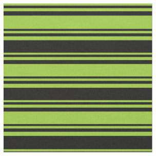 Green & Black Lines Pattern Fabric | Zazzle