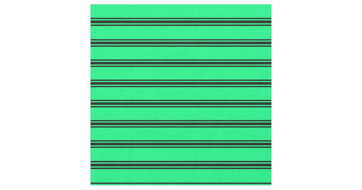 Green & Black Lines Pattern Fabric | Zazzle
