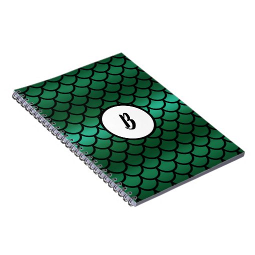 Green & Black Mermaid Scales Fantasy Fish Notebook | Zazzle