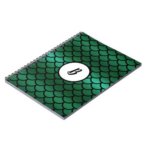 Green & Black Mermaid Scales Fantasy Fish Notebook | Zazzle
