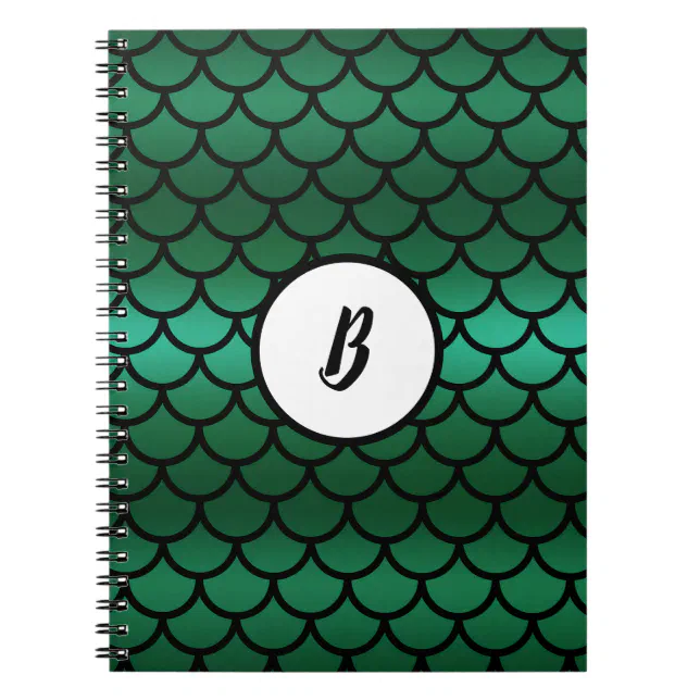 Green & Black Mermaid Scales Fantasy Fish Notebook | Zazzle