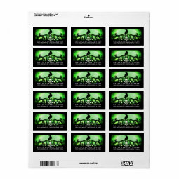 Green & Black Raven Halloween Address Label | Zazzle