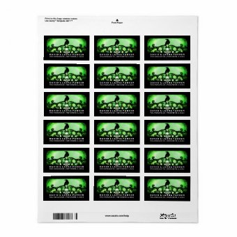 Green & Black Raven Halloween Address Label | Zazzle