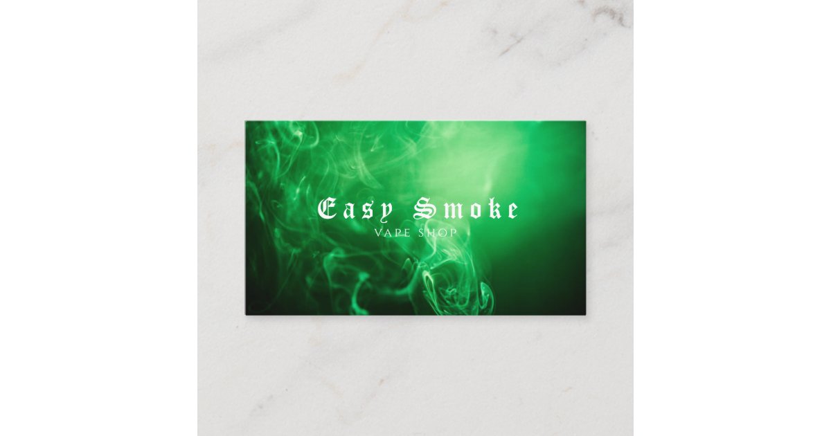 Green Black Smoke Vape Shop Business Card | Zazzle