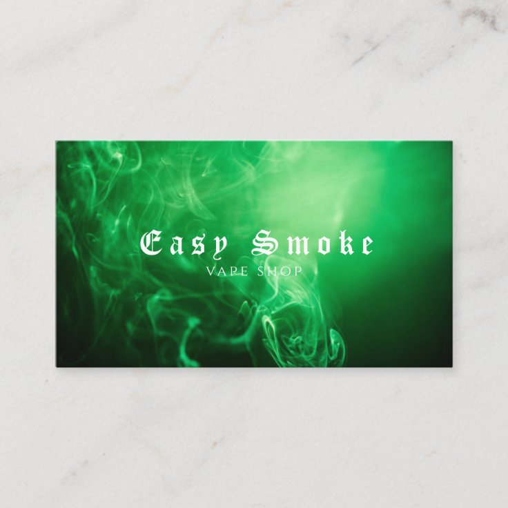 Green Black Smoke Vape Shop Business Card | Zazzle